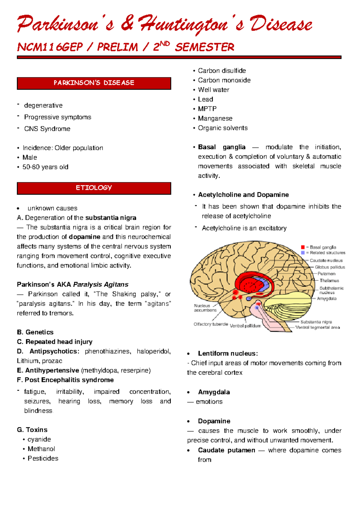 Huntingtons and parkinsons disease - Parkinson’s & Huntington’s Disease ...