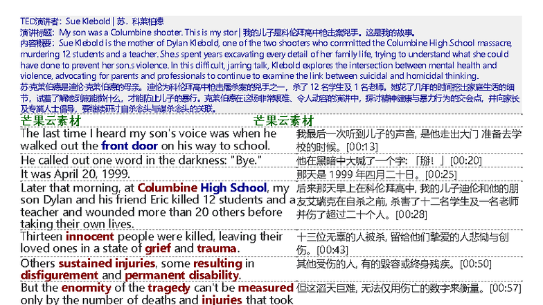 Sue Klebold: Reflections on Motherhood and the Columbine Tragedy - Studocu