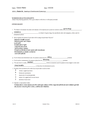 MA121 ROW 1 Chapter 36 MOD 5 - ROW 1 - Chapter 3 6 Assisting in ...