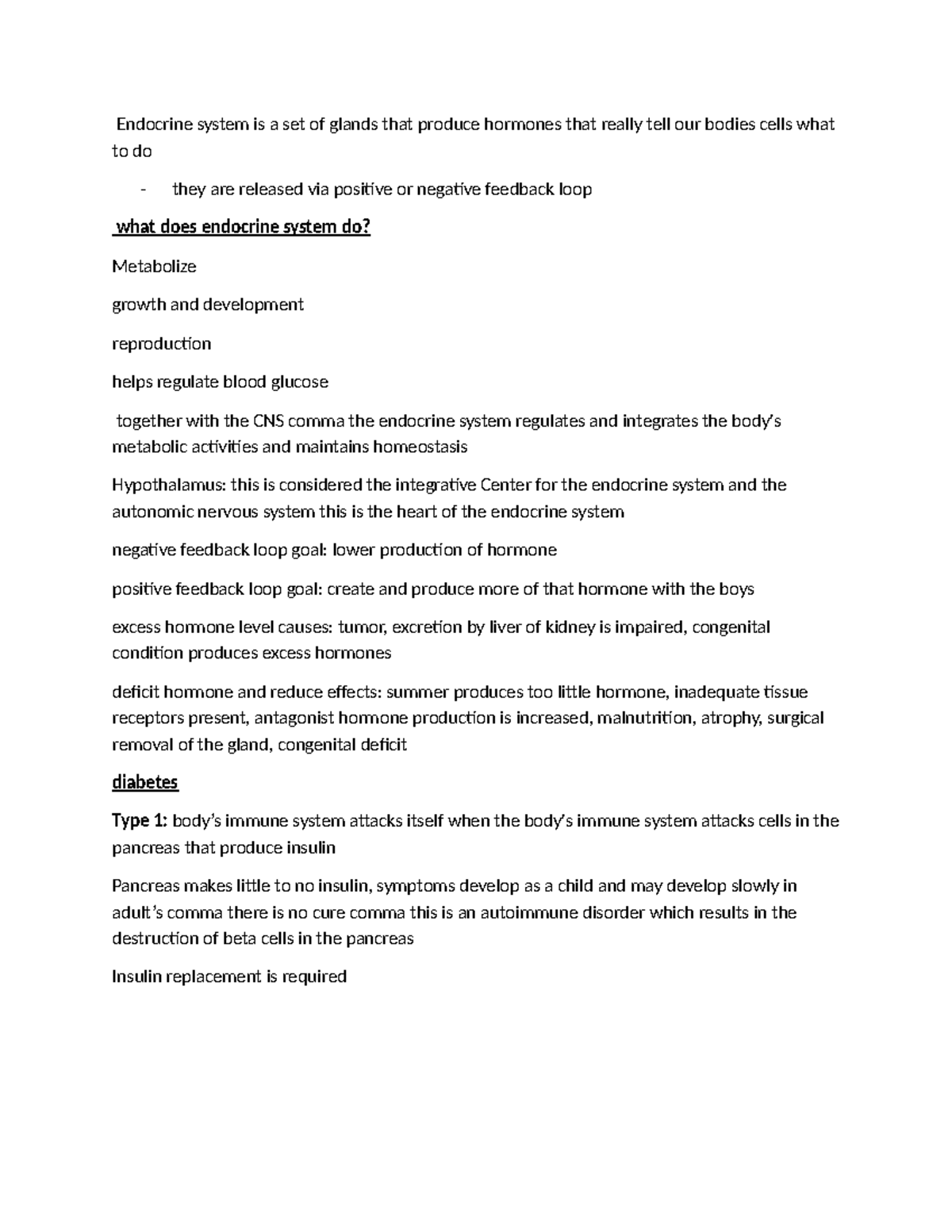 Endocrine System Overview: Exam 6 Notes (BIO 101) - Studocu