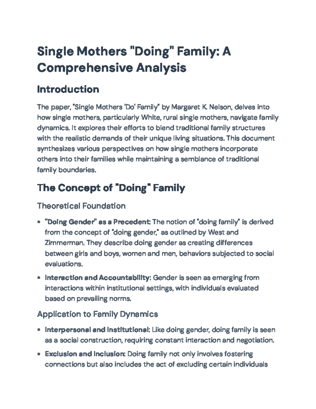 Single Mothers 'Doing' Family: Navigating Dynamics and Roles - Single ...