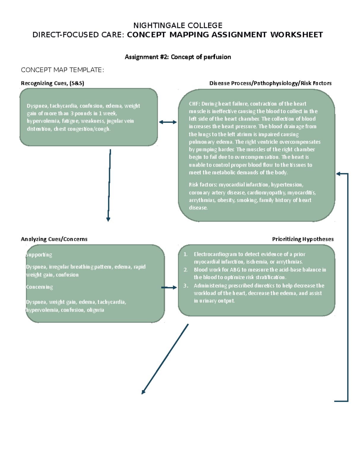 NIGHTINGALE COLLEGE: Concept Map Assignment 2 on Perfusion - Studocu