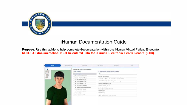 iHuman Documentation Guide: EHR Tips & Key Findings (Rev: Jul 2025 ...