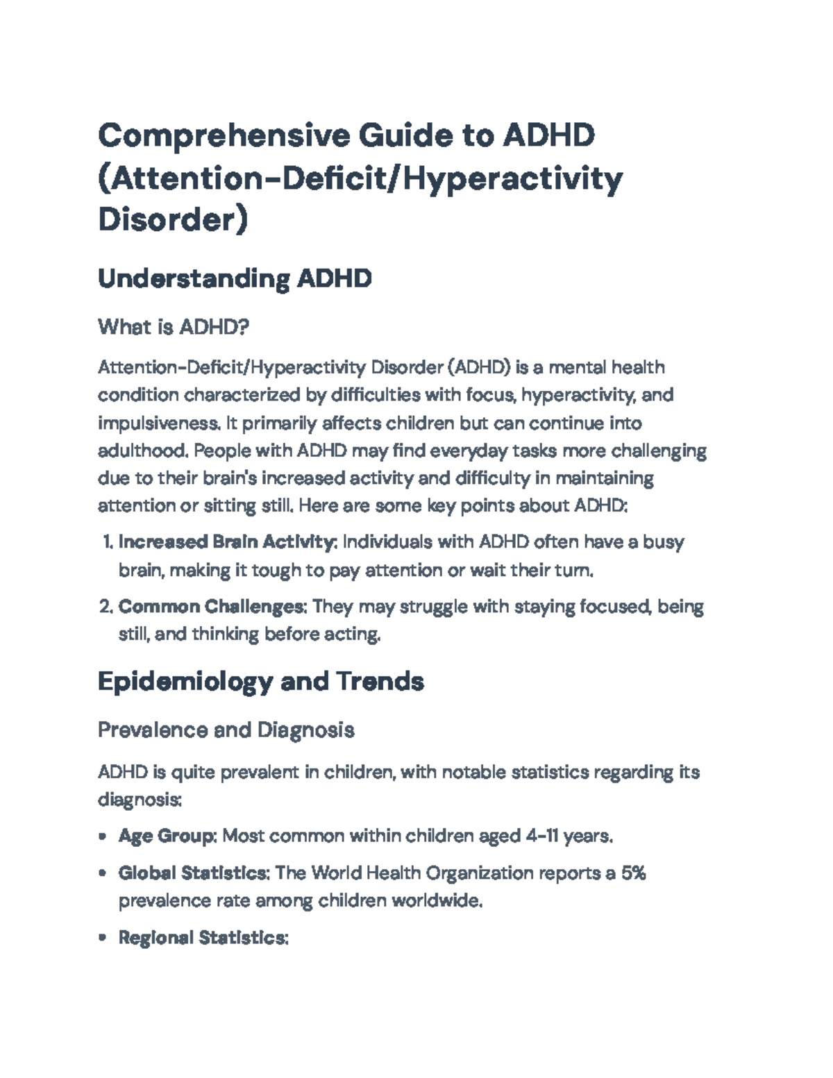 Comprehensive Guide to ADHD (Attention-Deficit/Hyperactivity Disorder ...