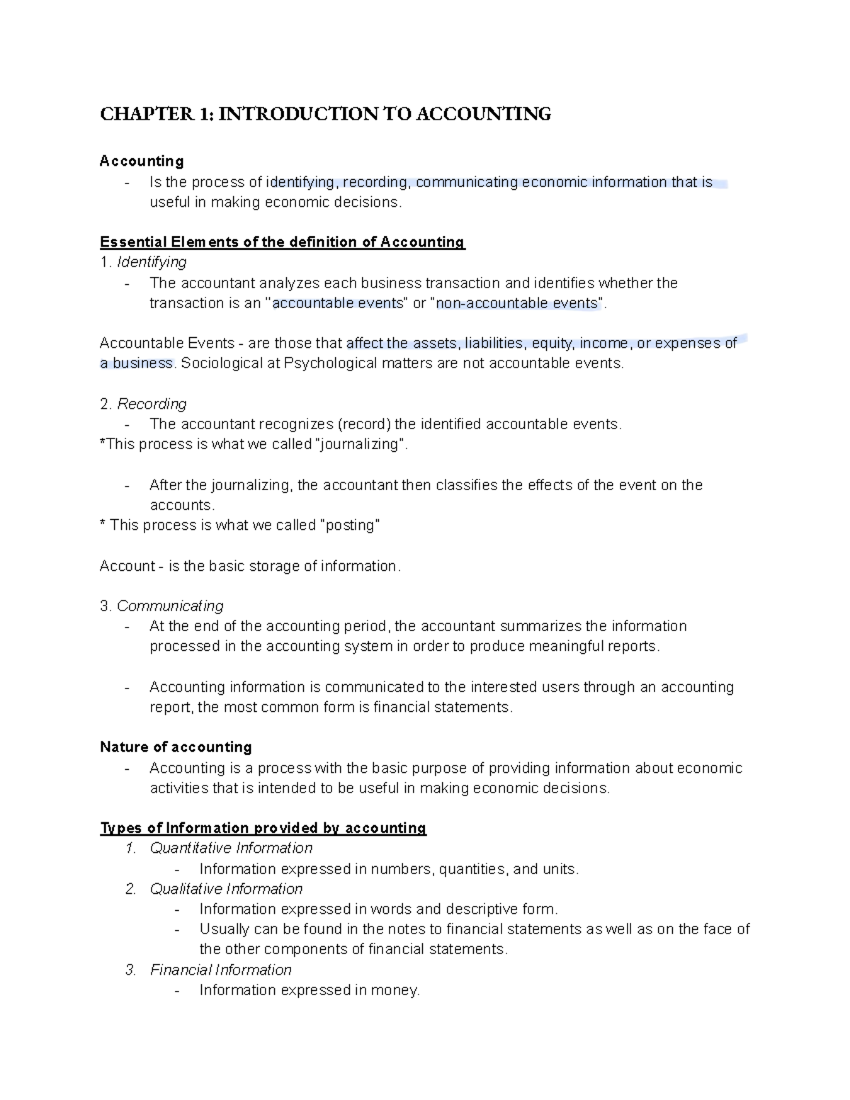 FAR 101: Midterm Reviewer on Accounting Concepts and Principles - Studocu
