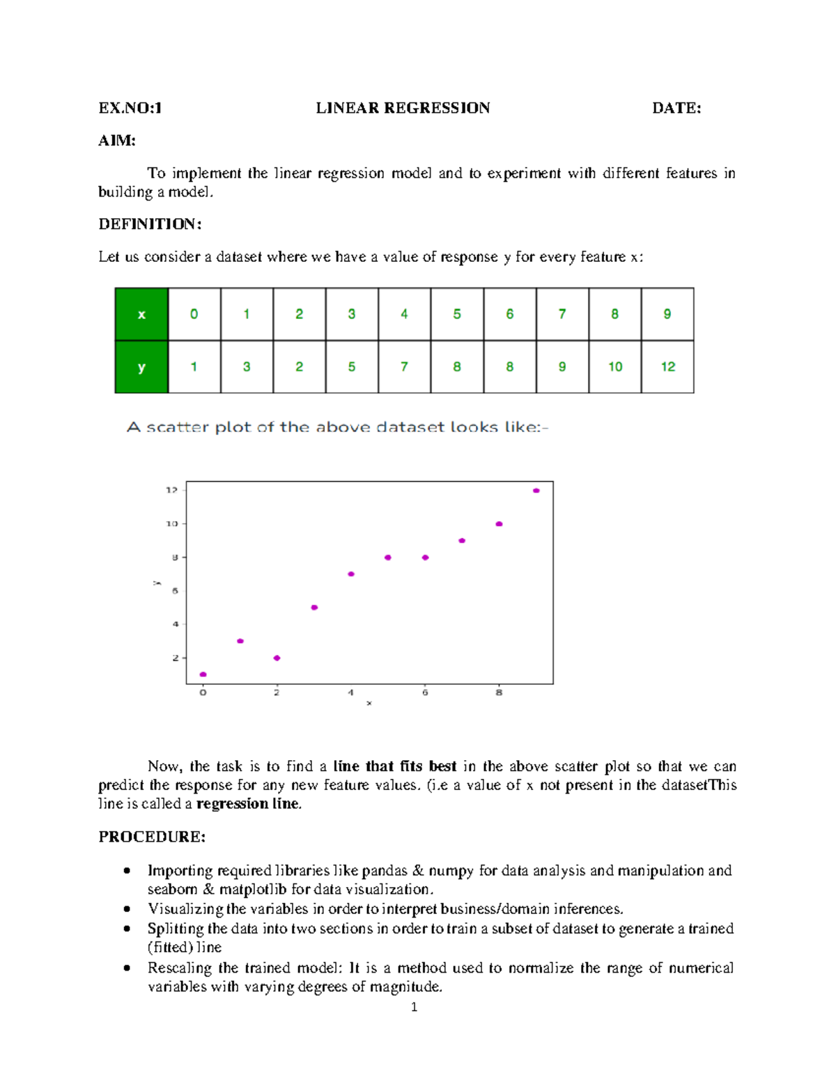 Pdf&rendition=1 - practical notes - EX:1 LINEAR REGRESSION DATE: AIM ...