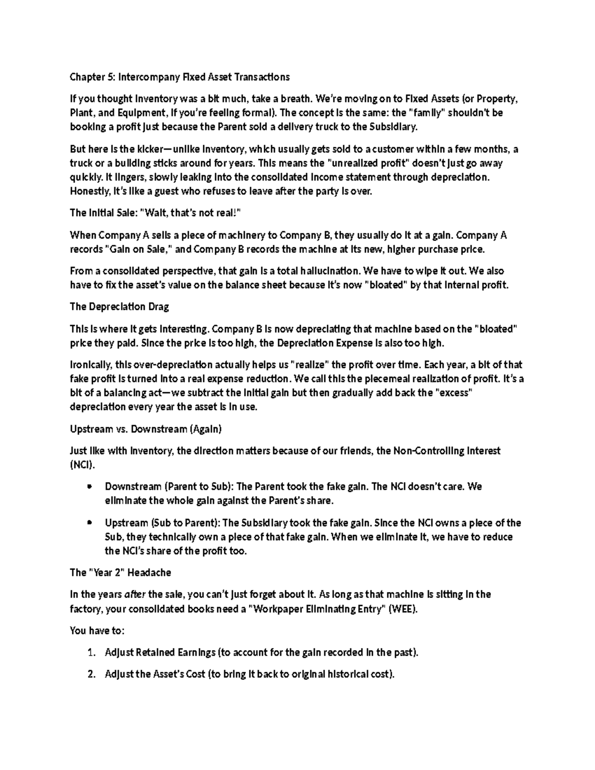 Chapter 5: Intercompany Fixed Asset Transactions Review (ACC 101) - Studocu