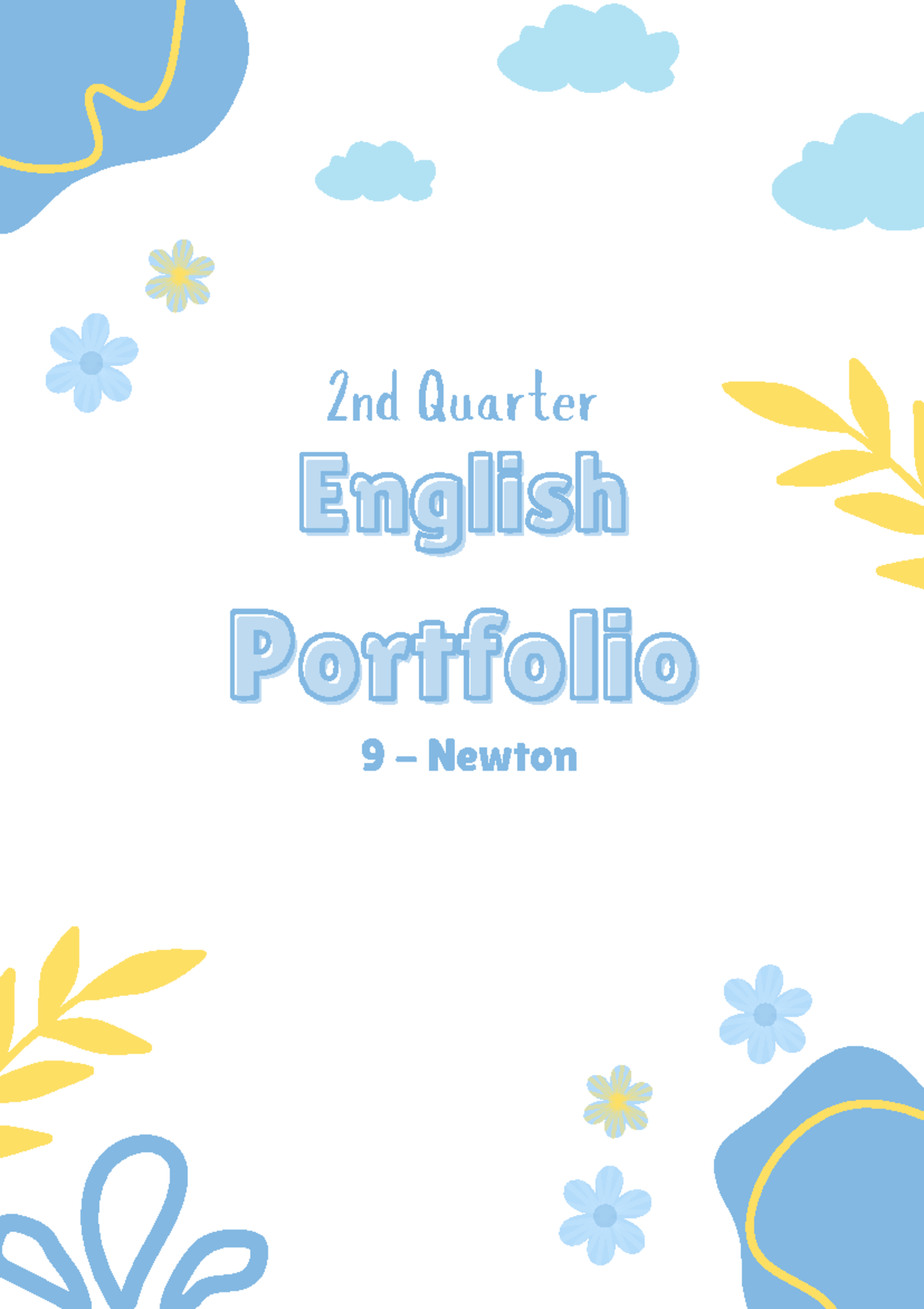 2nd Quarter English Portfolio 9: Cover & Reflection Quiz - Studocu
