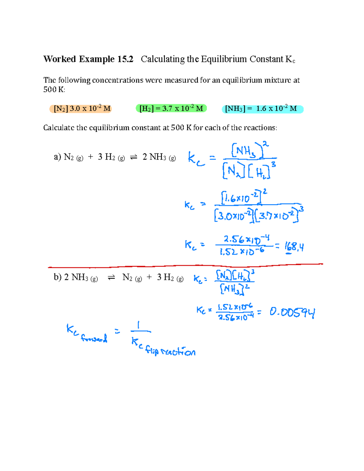 Chem 102 Chapter 15 Homework Problems - Worked Example 15 Calculating ...