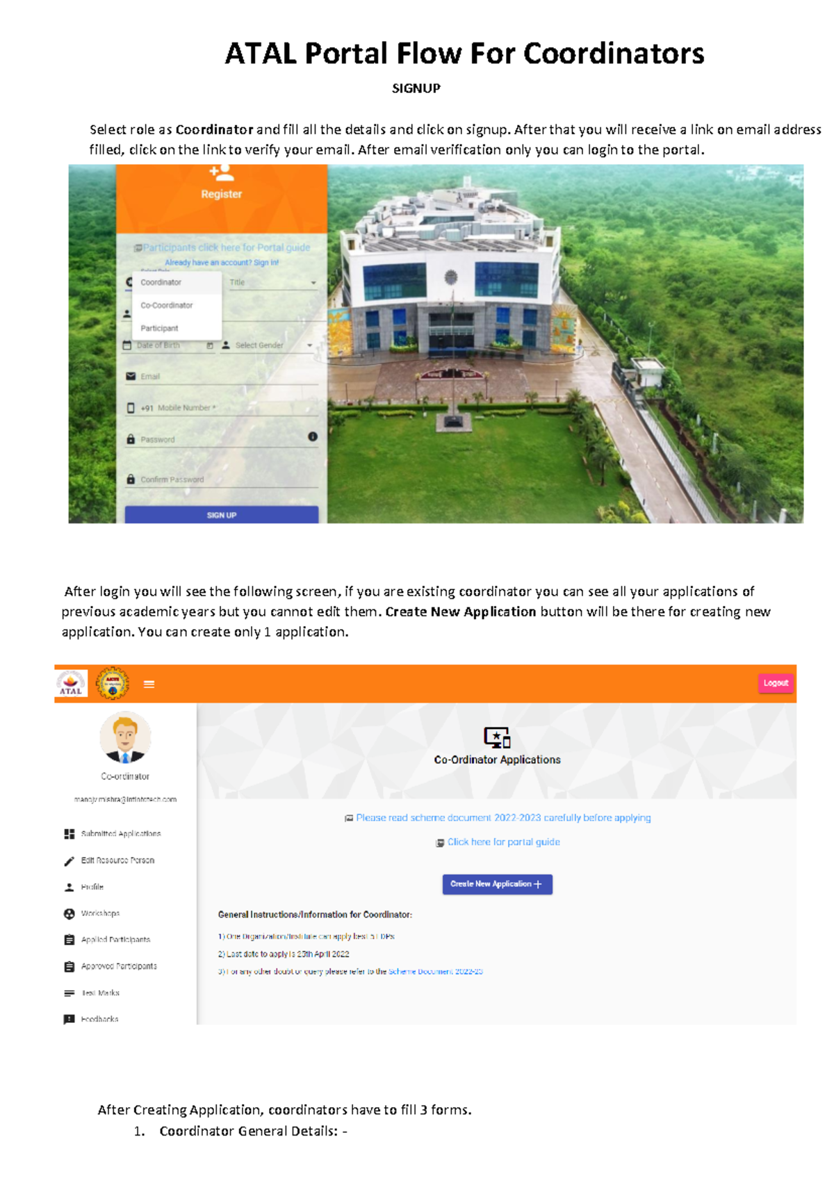 ATAL Portal Flow for Coordinators: Signup, Workshops & Marks Management ...