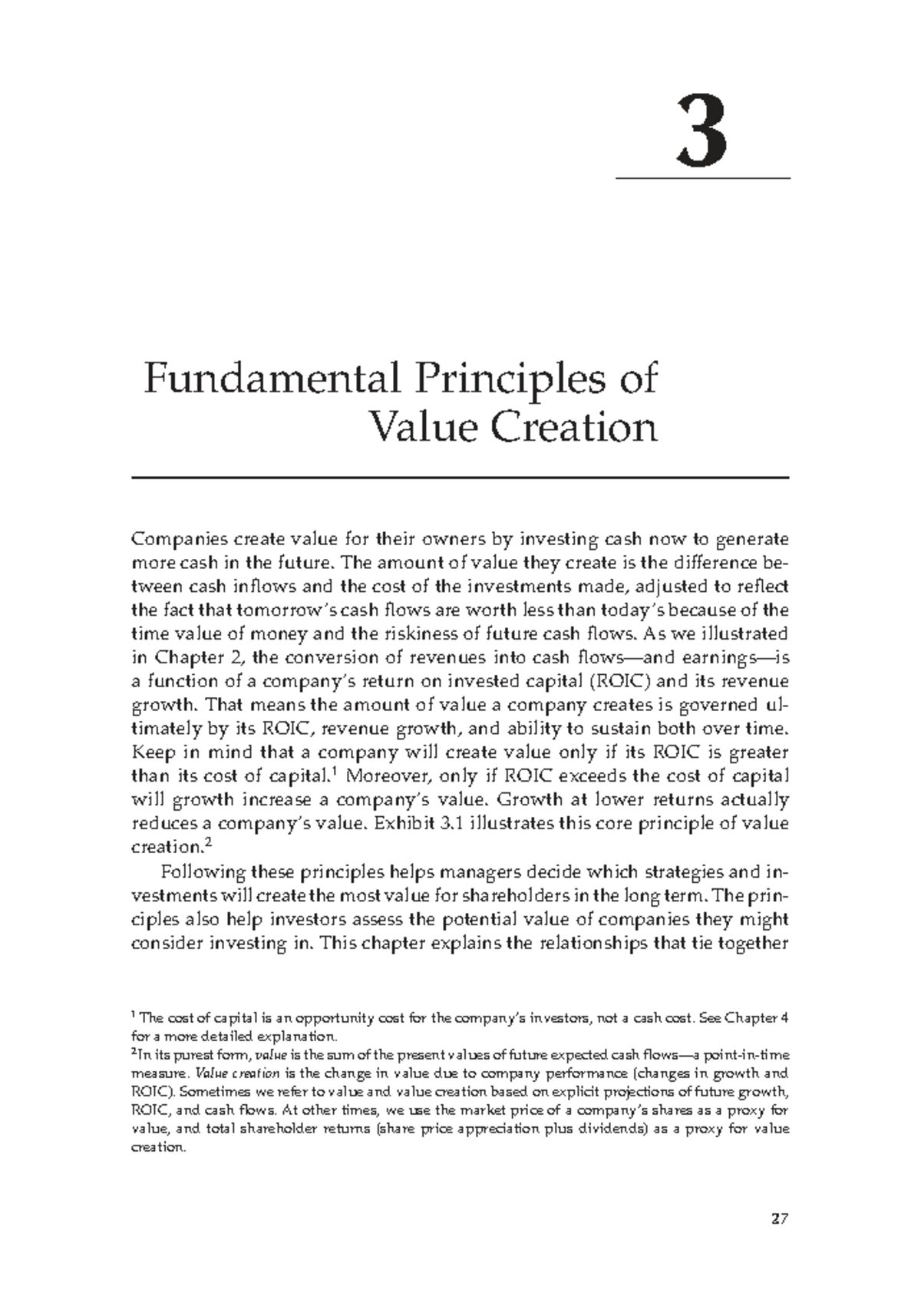 CL 1: Fundamental Principles of Value Creation and ROIC Analysis - Studocu