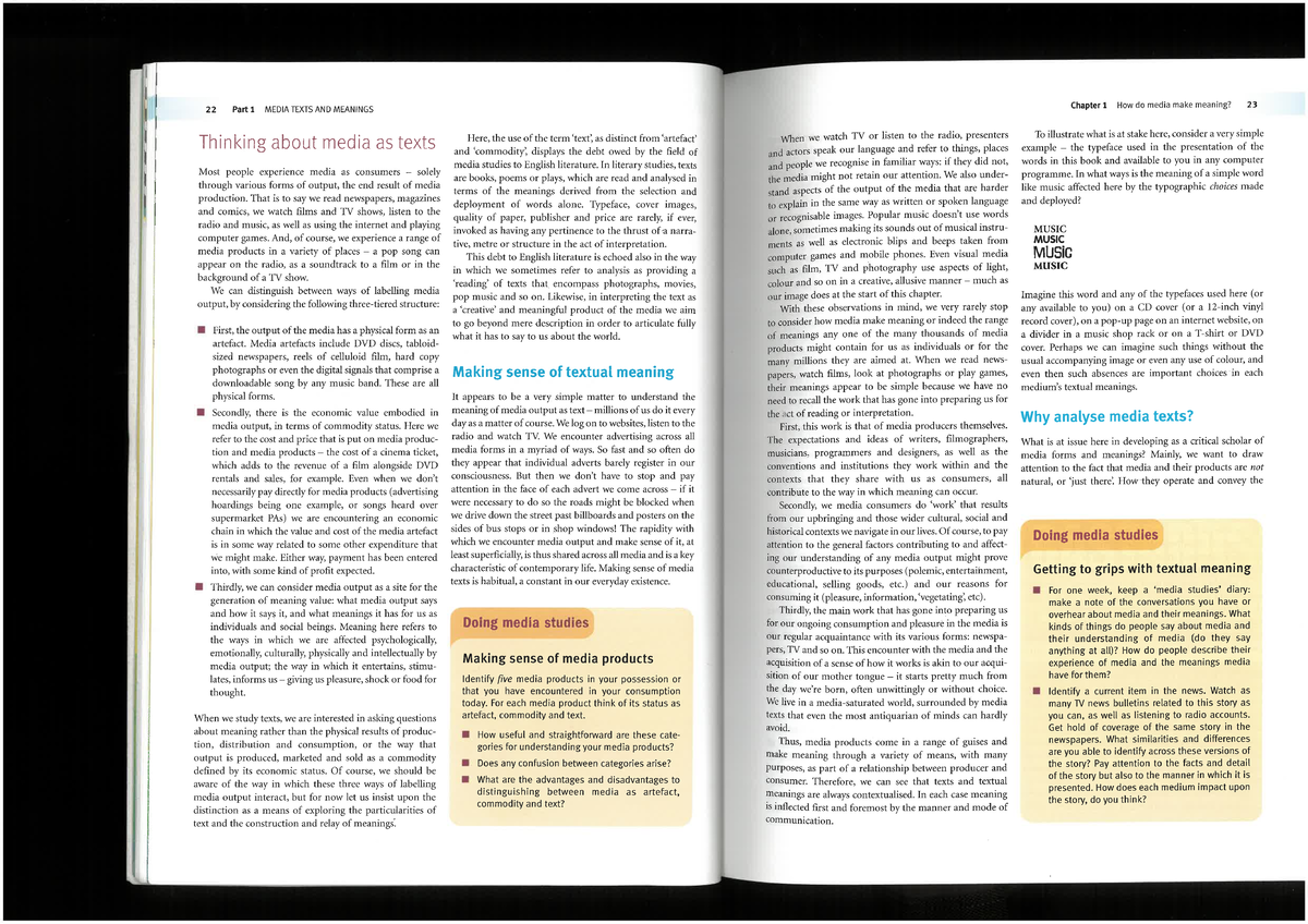 Long & Wall Reading: Analyzing Media Texts & Meanings in Chapter 1 ...