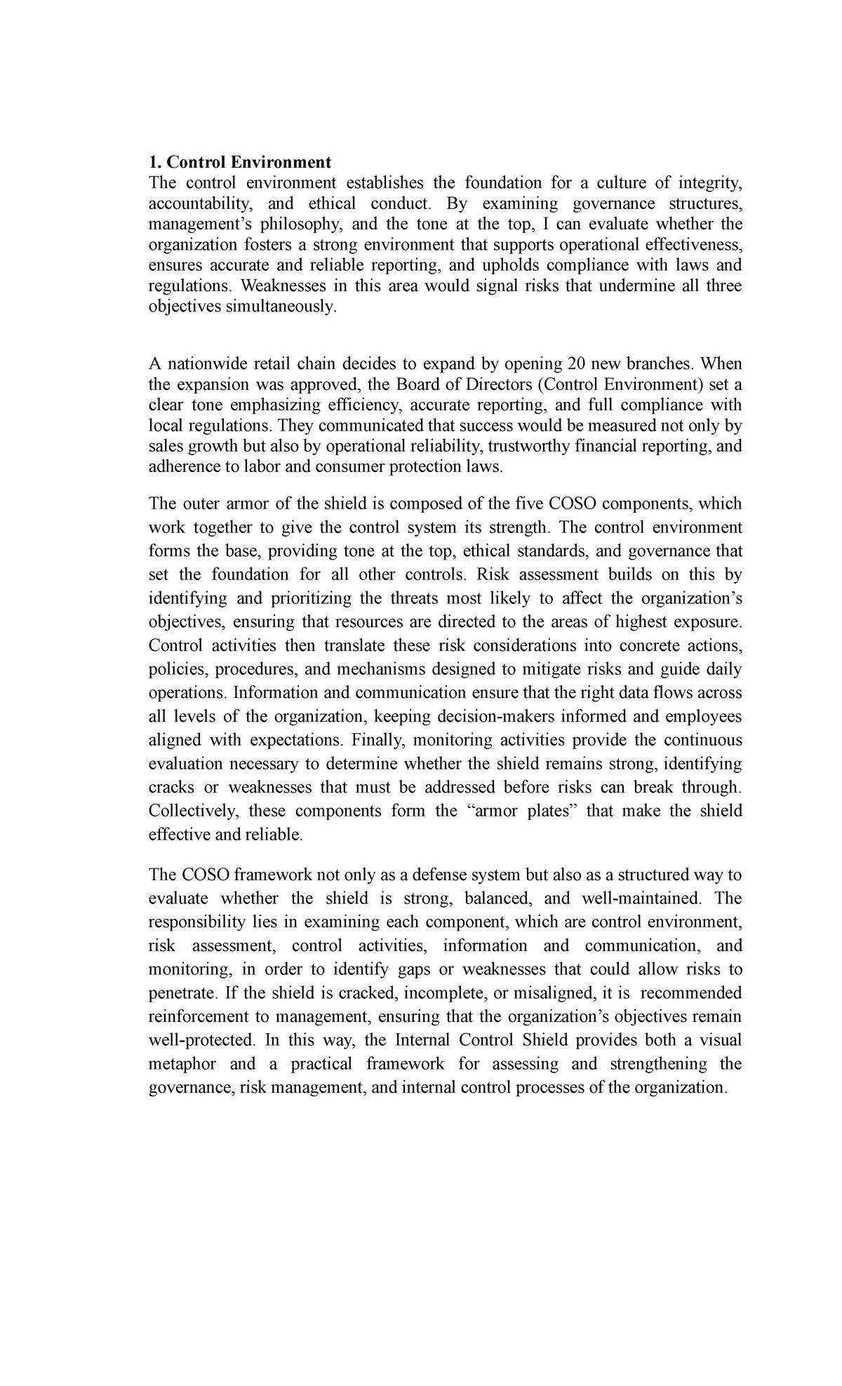 Control Activities - Auditing: Strengthening the Internal Control ...