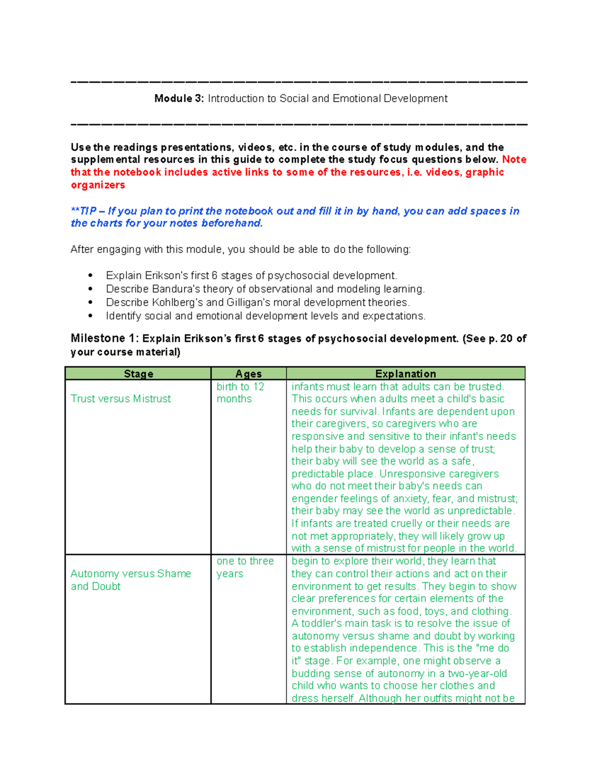 D307 Module 3 Notebook - - Studocu