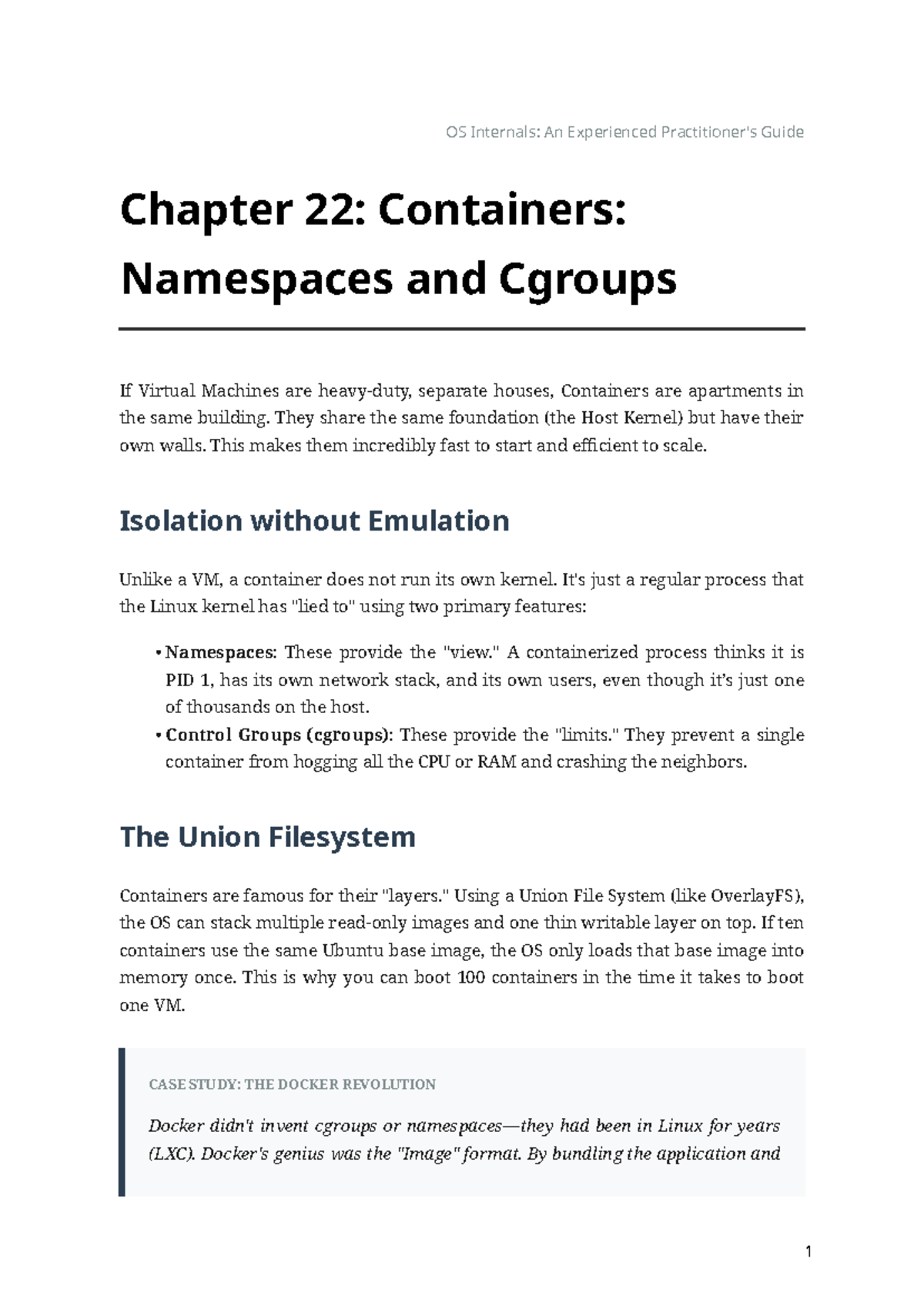 OS Internals: Chapter 22 - Containers, Namespaces & Cgroups Insights ...