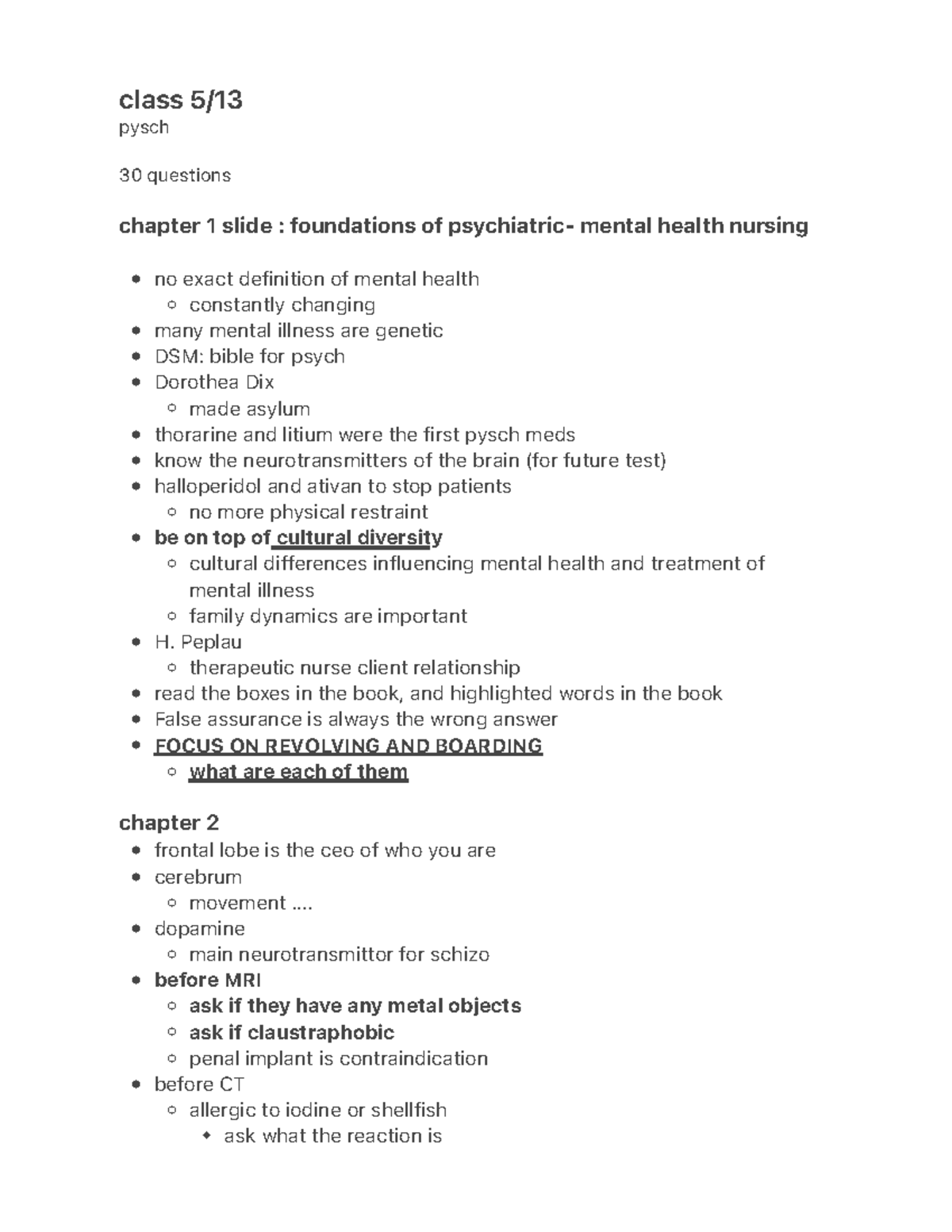 Psych 30: Chapter 1 & 2 Notes on Foundations of Mental Health Nursing ...
