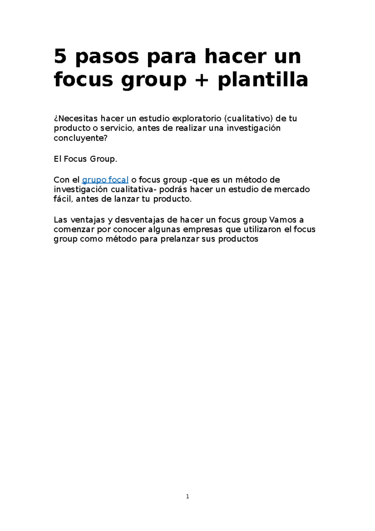5 Pasos para hacer un focus group - Con el grupo focal o focus group ...