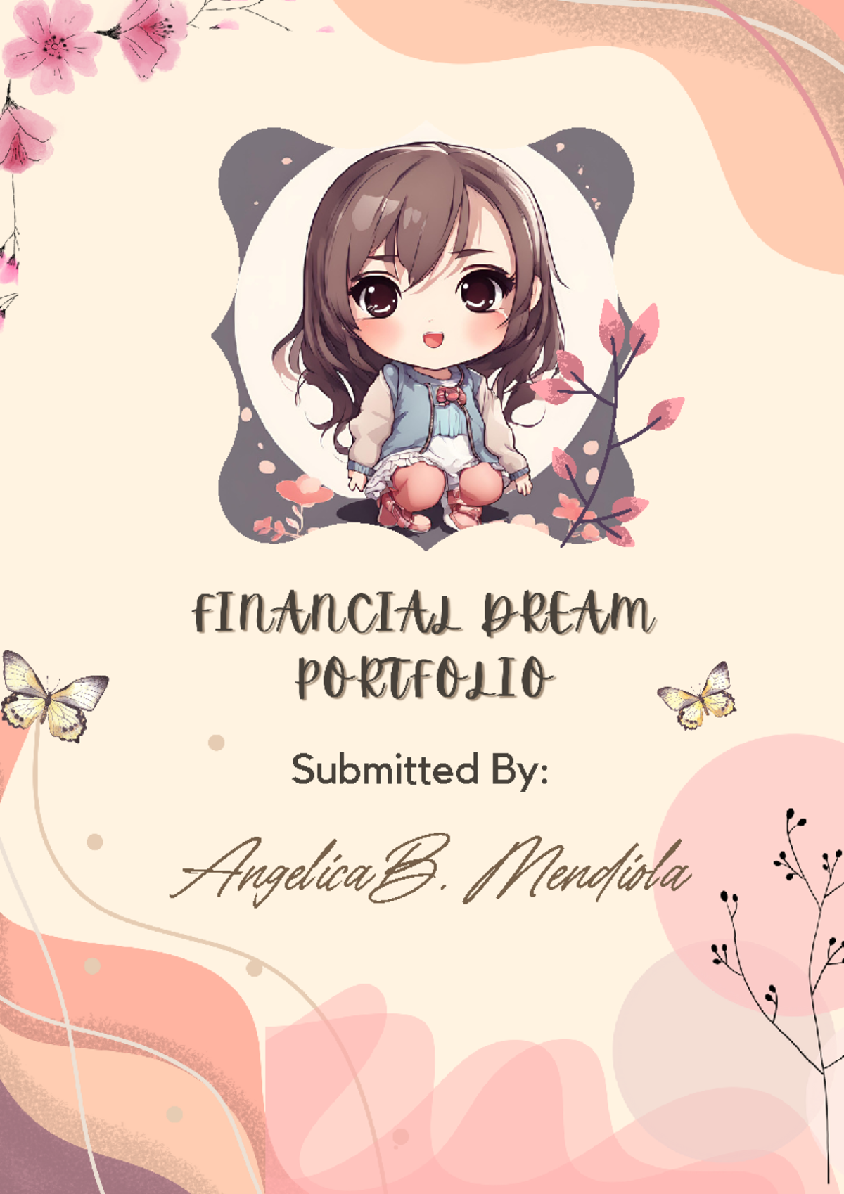 Brown White Vintage Aesthetic Portfolio Cover A4 Document - Angelica B ...