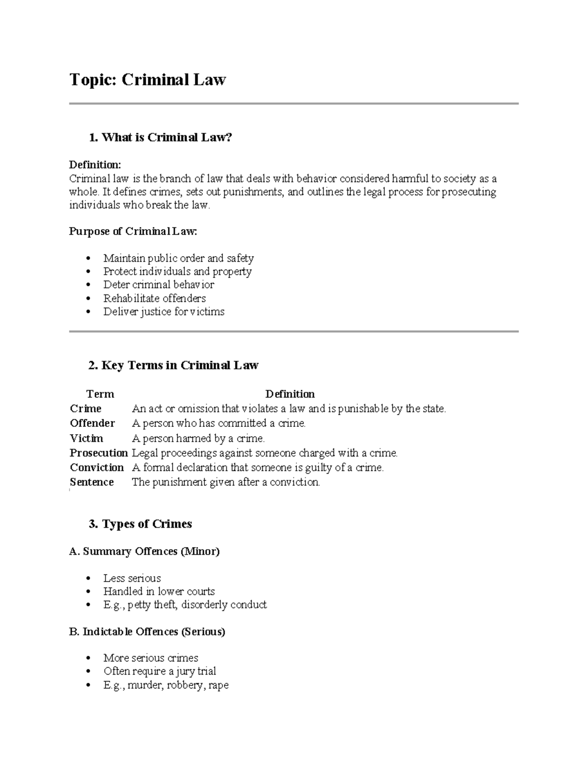 Criminal Law 101: Understanding Key Concepts and Processes - Studocu