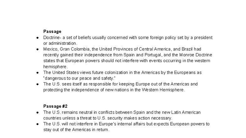 Monroe Doctrine Overview: U.S. Foreign Policy & Neutrality - Studocu