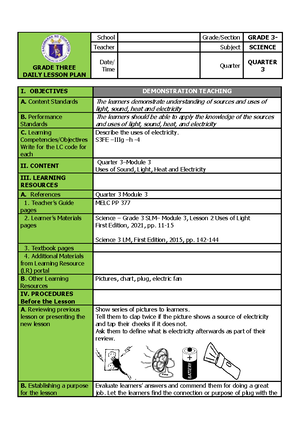 Dlp demo 2nd q - Science 9 2nd quarter lesson plan - LESSON EXEMPLAR IN SCIENCE 9 GRADE 9 DAILY ...