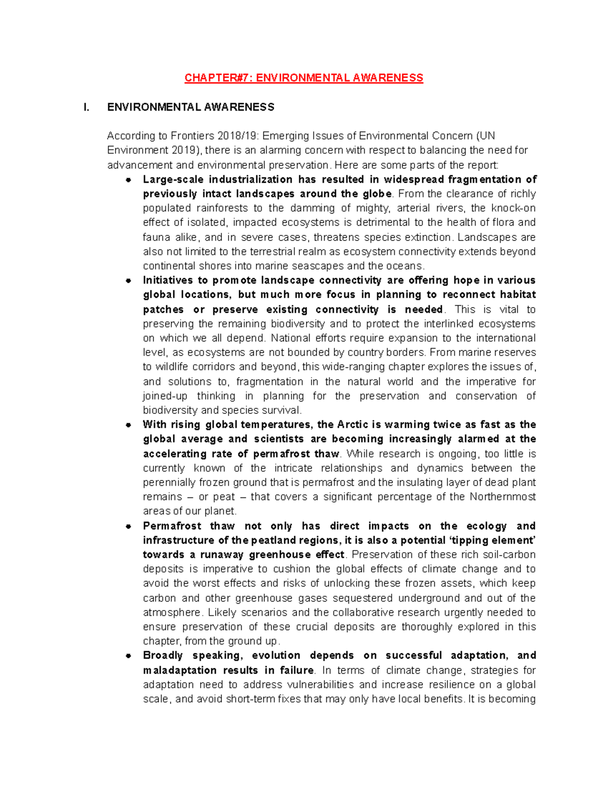 Chapter#7 Environmental Awareness - CHAPTER#7: ENVIRONMENTAL AWARENESS ...