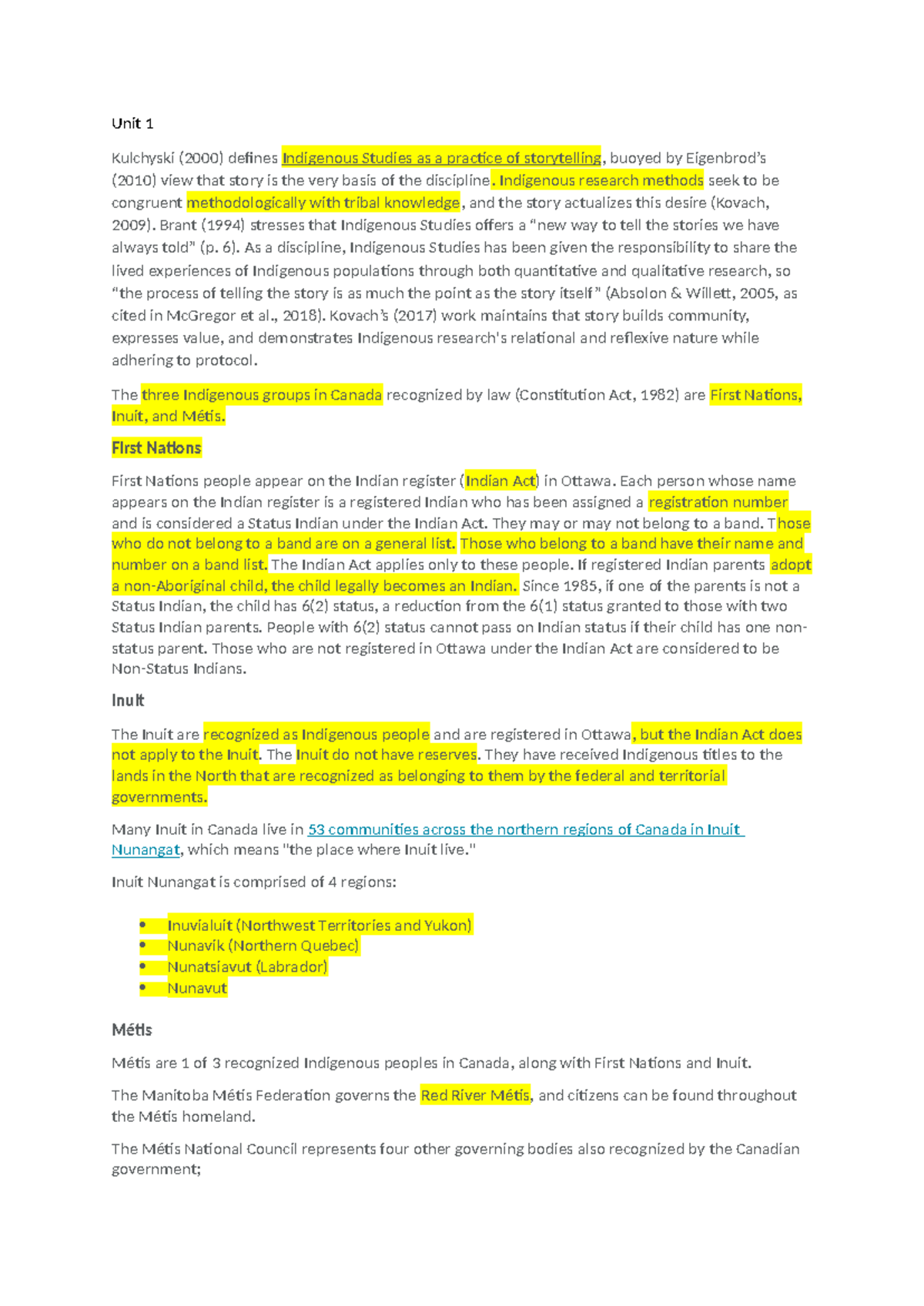 Unit 1 - Indigenous Studies Overview and Key Concepts Notes - Studocu