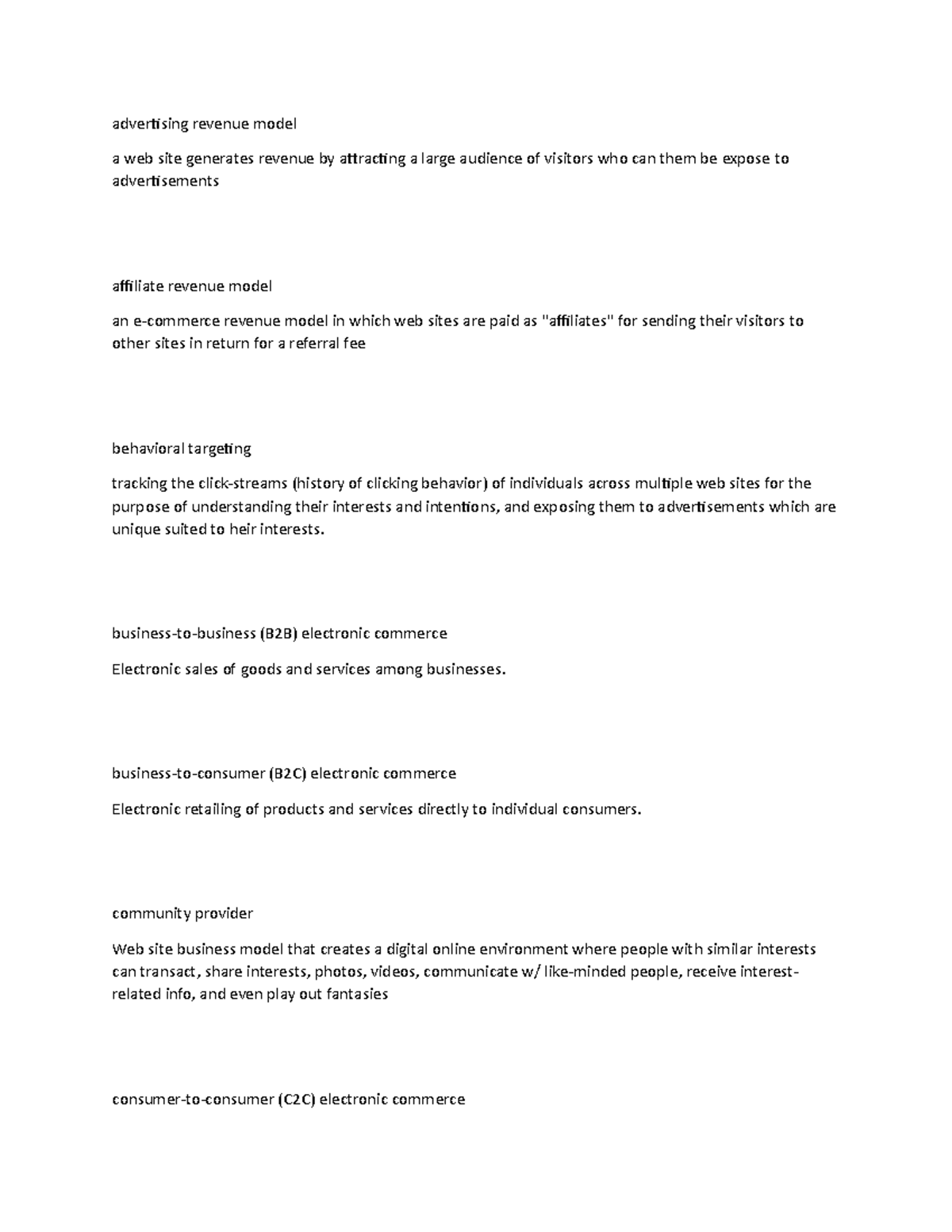 CH 10 - Flashcards - advertising revenue model a web site generates ...