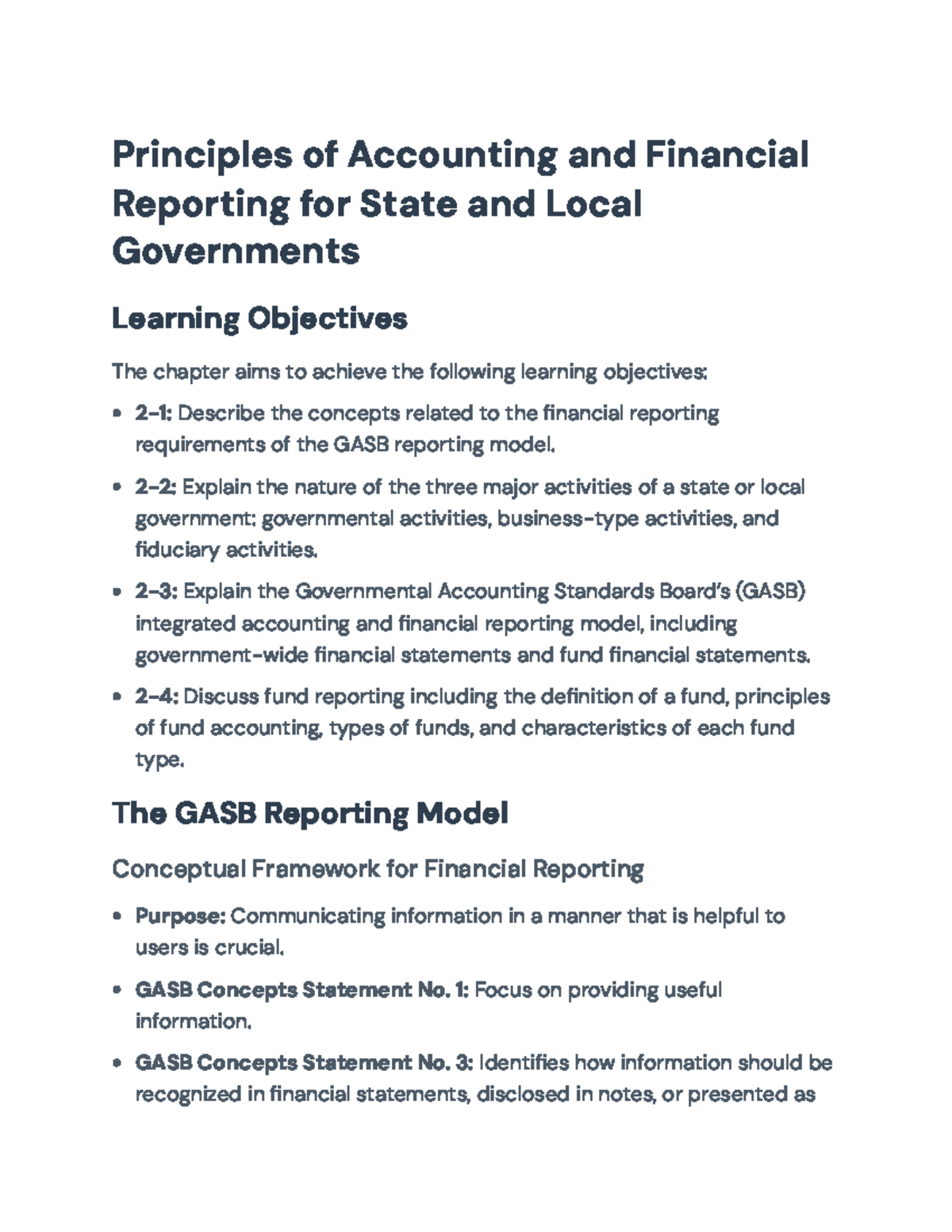 Principles of Accounting & Financial Reporting for State & Local Govts ...