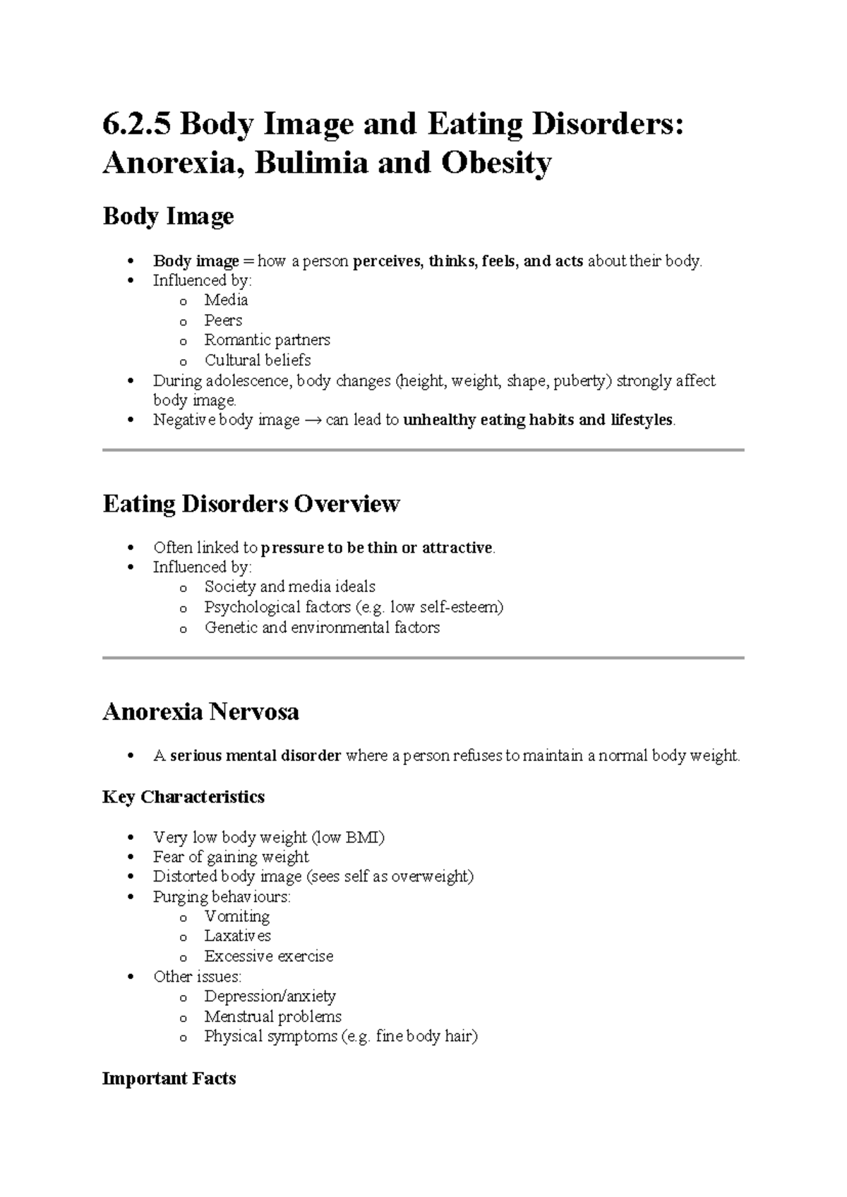 Chapter 6: Body Image, Eating Disorders & Adolescent Development Test ...