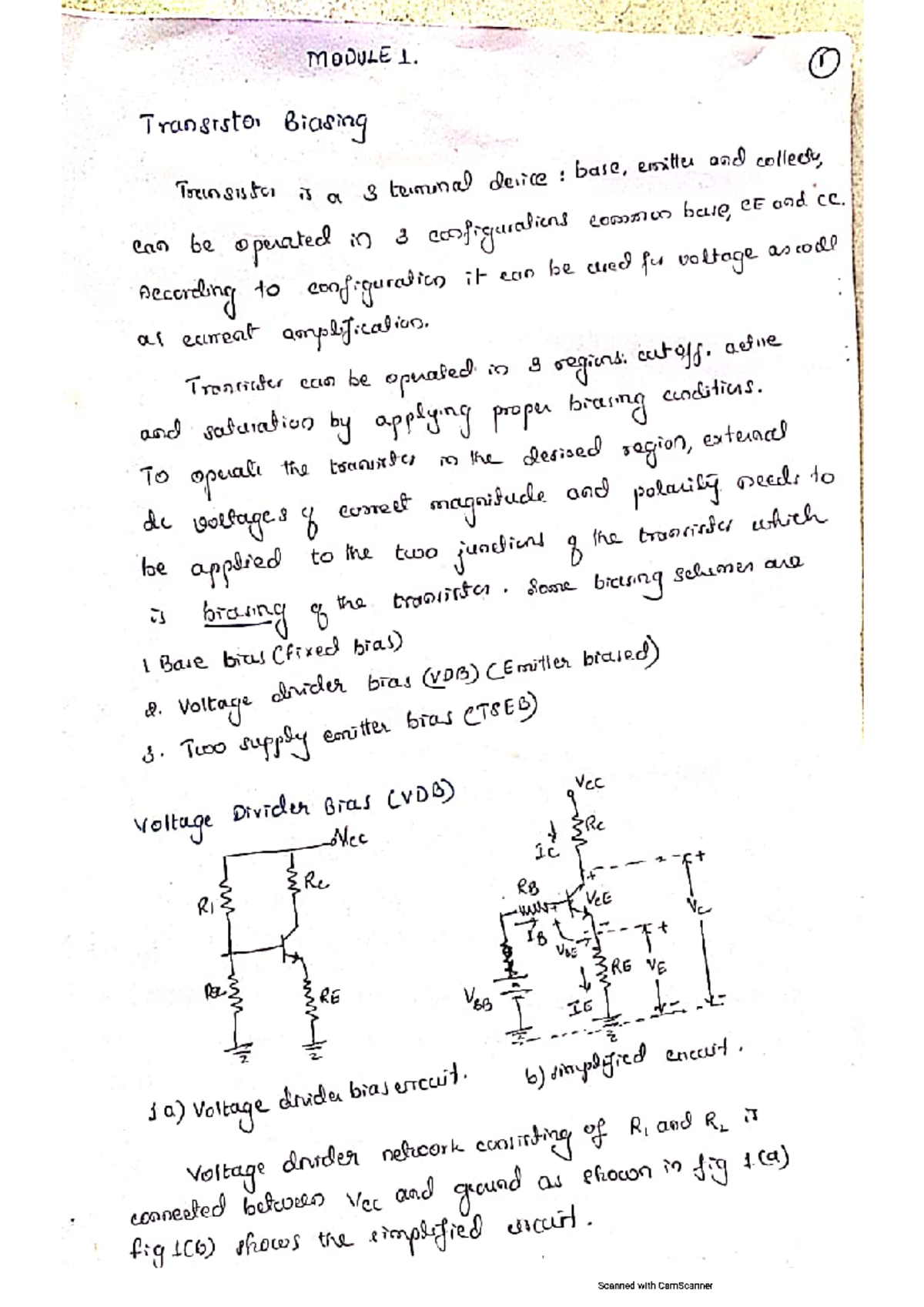 EPC M1 Final Exam - Transistor Biasing Concepts and Analysis - Studocu