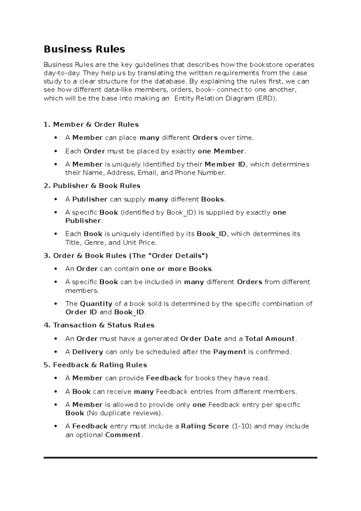 Business Rules for Bookstore Operations: Guidelines and Structure - Studocu