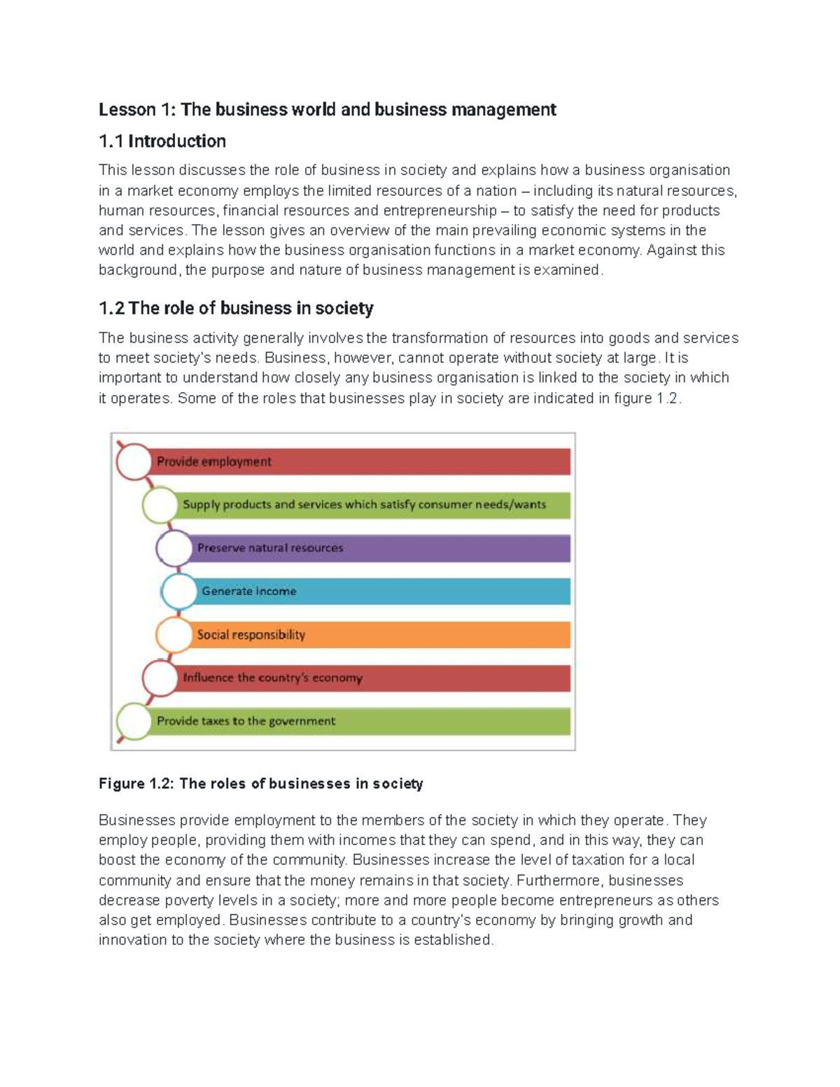 Lesson 1: Understanding Business Management and Economic Systems ...