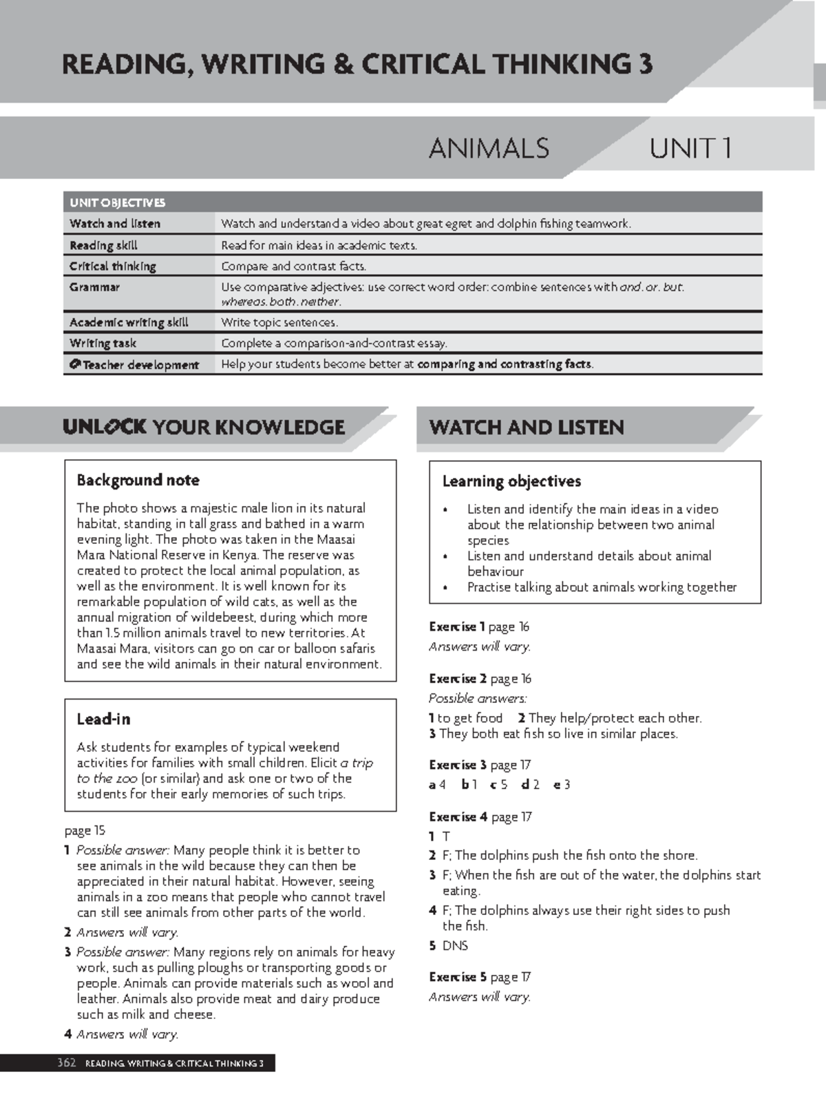 Unlock 3: Reading, Writing & Critical Thinking Teacher's Book - Studocu