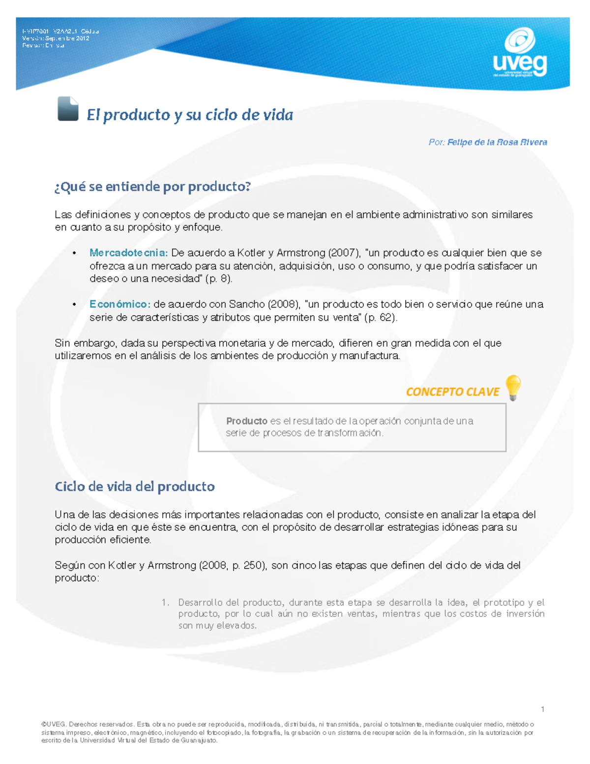 Ciclo de Vida del Producto: Estrategias y Definiciones - UVEG - Studocu