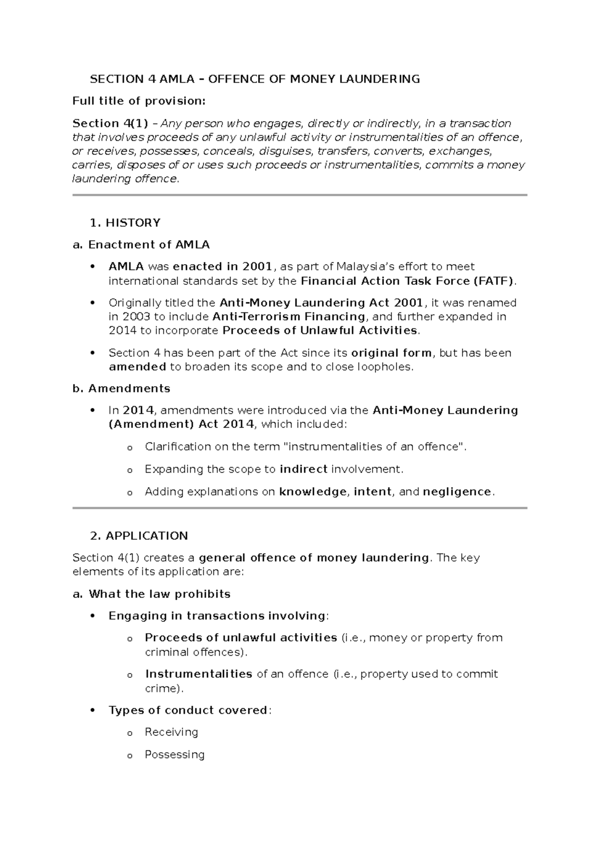 Section 4 AMLA: Understanding Money Laundering Offences and Defences ...