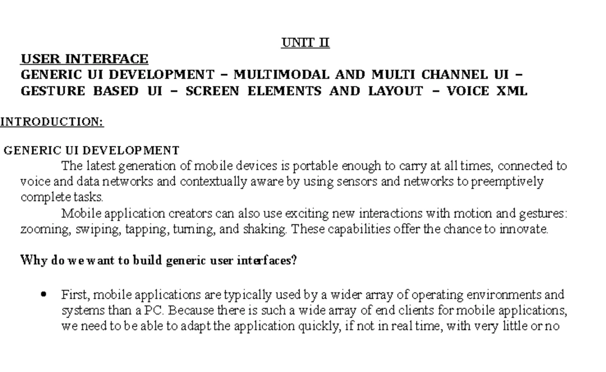 Unit 1 Notes - Mobile Application Developmen - CLASS: I MCA SUBJECT ...