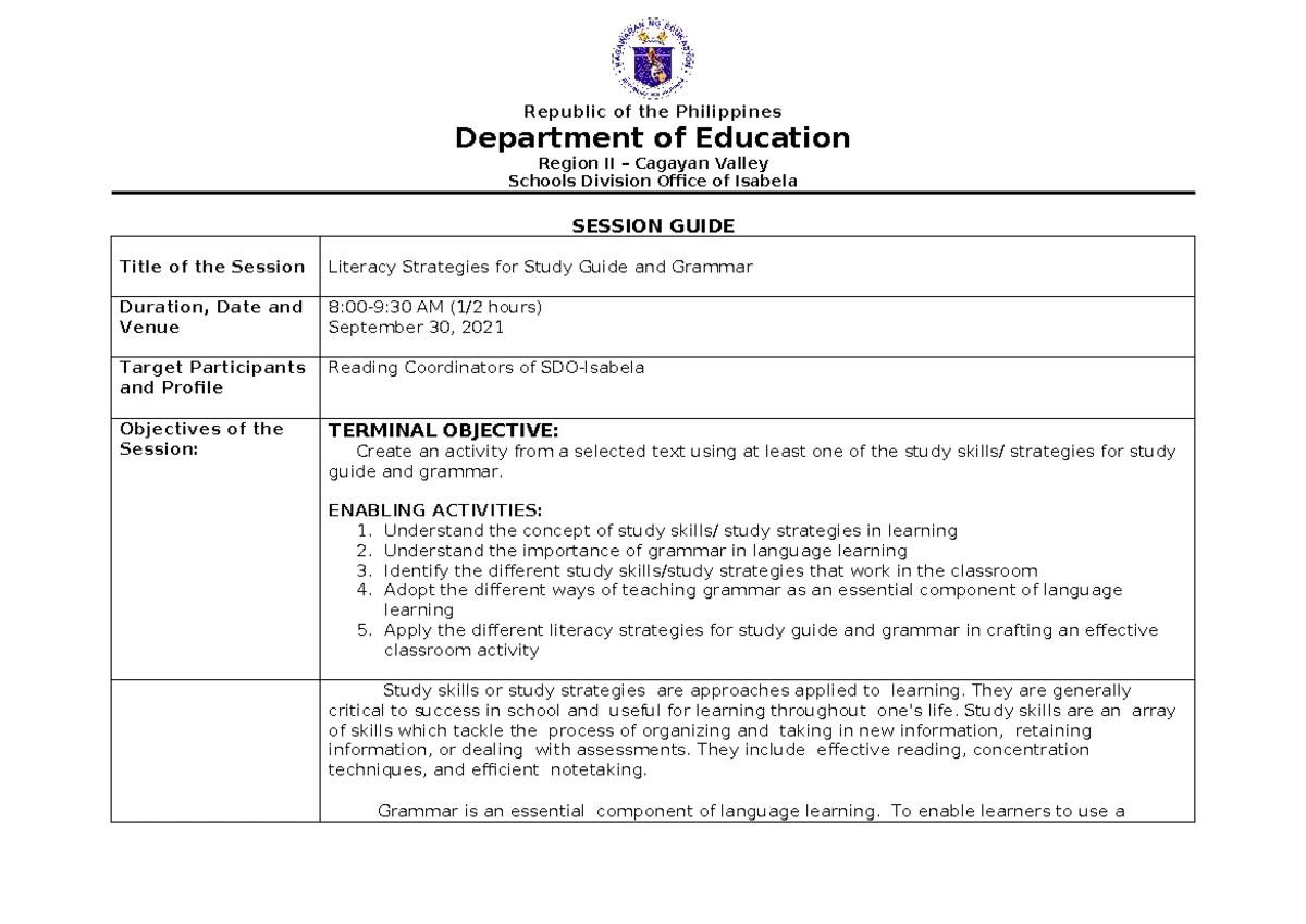 Lesson Plan: The Parable of Rainbow Colors - Grade 7 English - Studocu