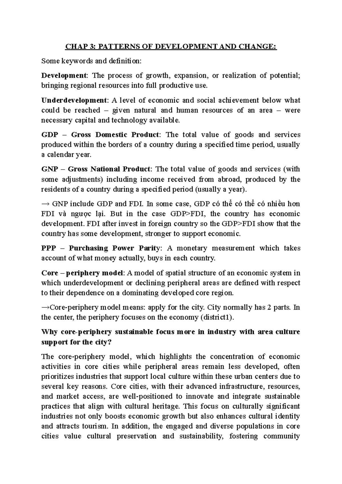 CHAP 3 - World Economic Geography - Edit - CHAP 3: PATTERNS OF ...
