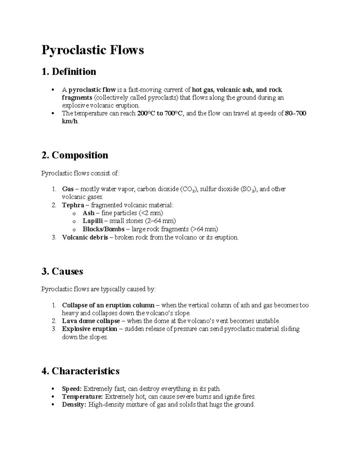 Pyroclastic Flow Overview: Definition, Composition & Causes - Studocu