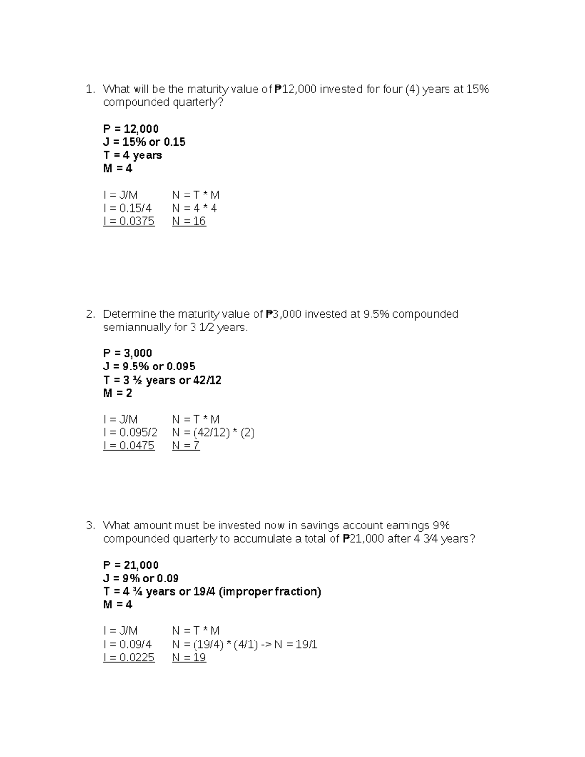 Seatwork - Problem Solving on Compounded Interest Calculations - Studocu