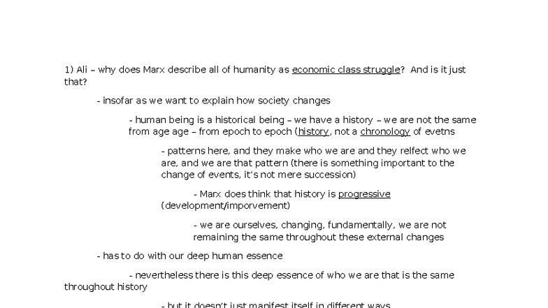 Understanding Historical Change: Economic Class Struggle (HIST 101 ...