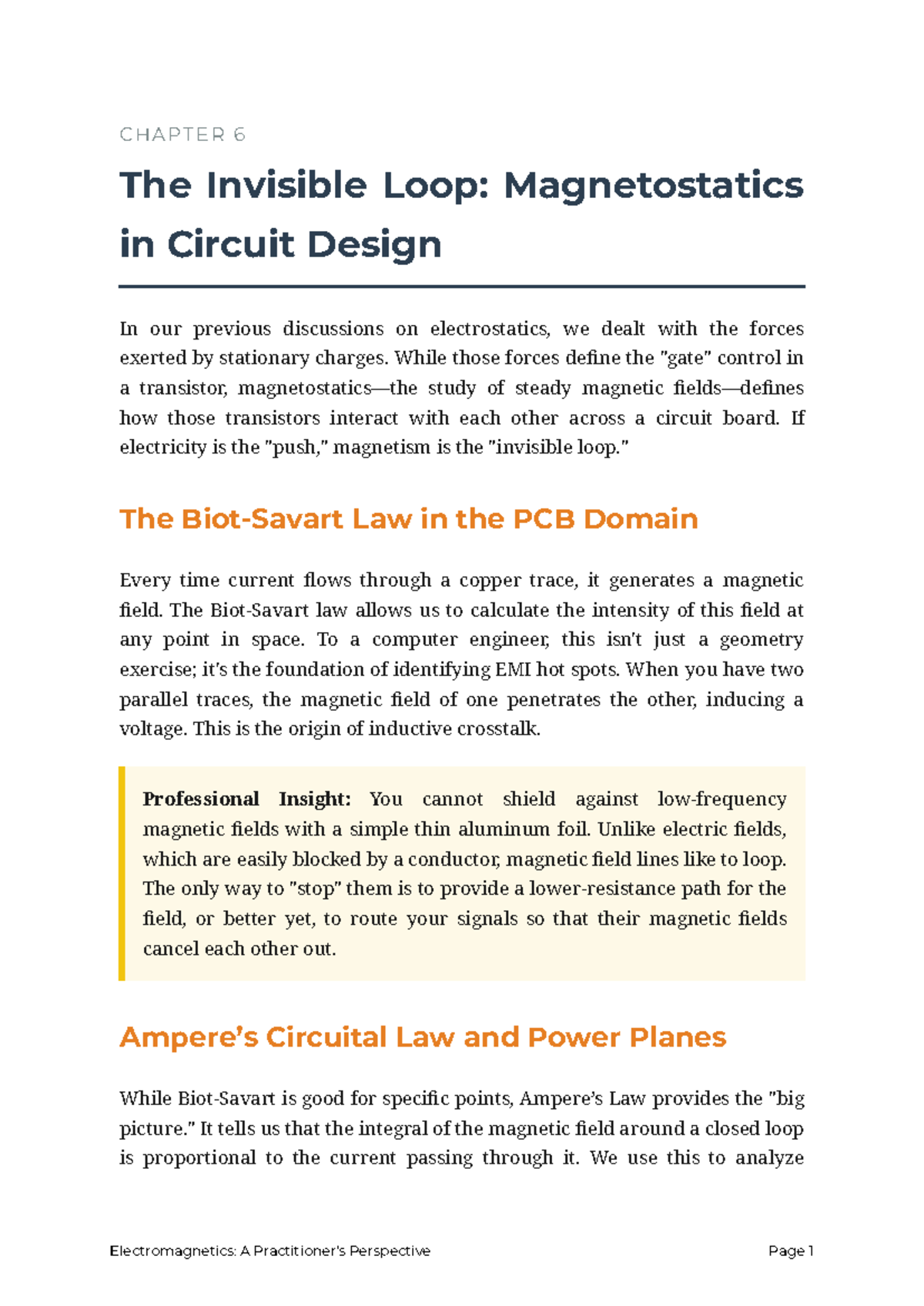 Chapter 6: The Invisible Loop - Magnetostatics in Circuit Design - Studocu