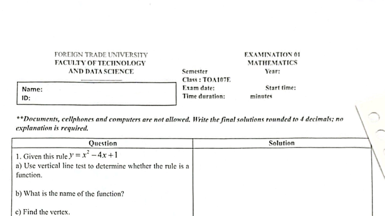 TOA107E Mock Midterm Exam - Algebra Test Solutions - Studocu