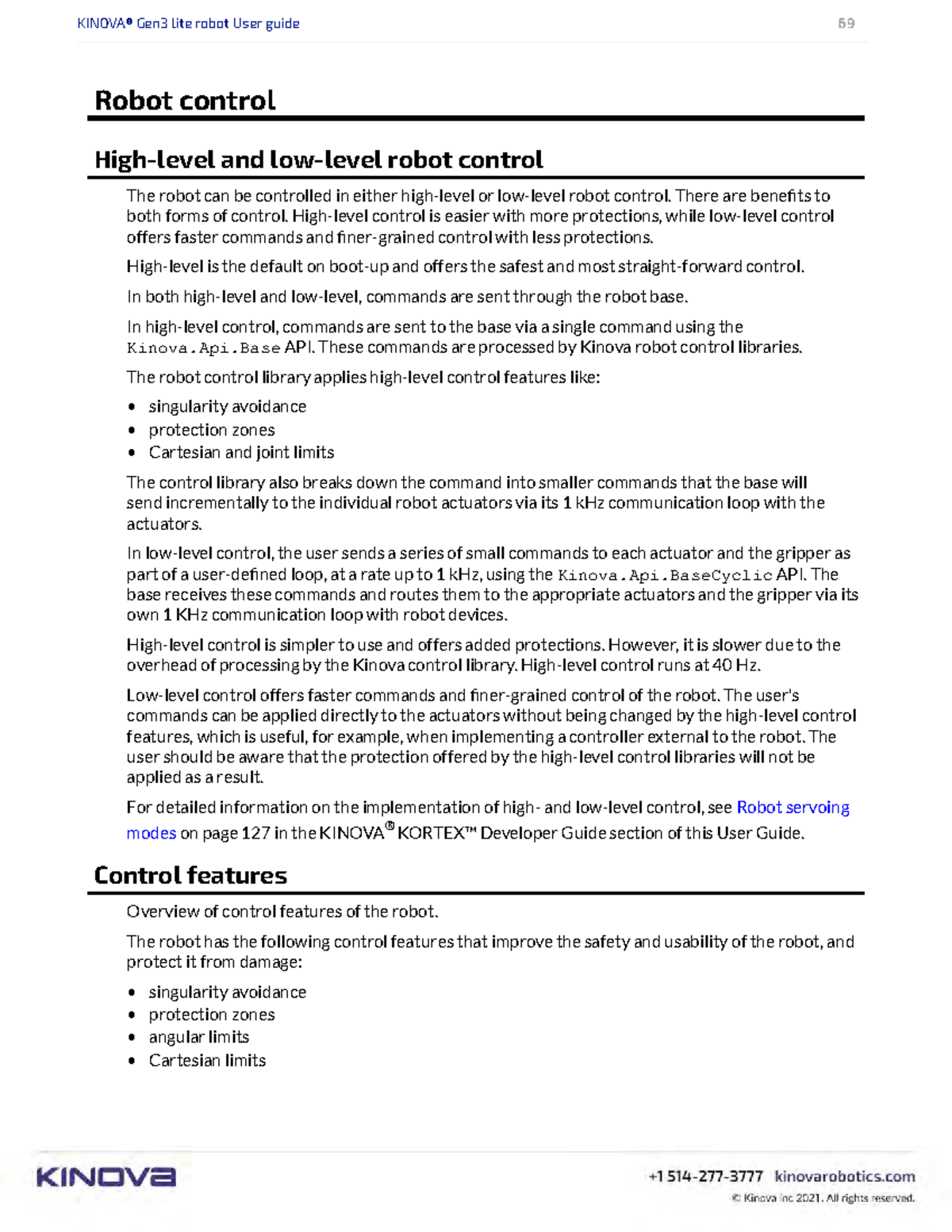 Gen3 Lite Robot User Guide: Control Modes & Features Overview - Studocu
