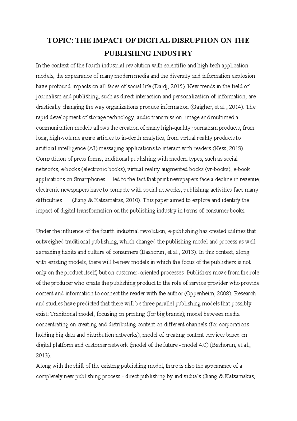 2023 The impact of digital disruption on the publishing industry ...