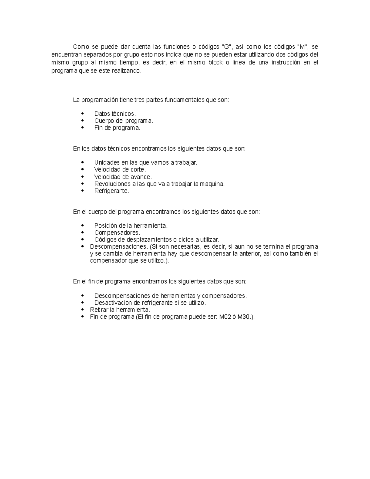 Códigos CNCEZ Pro: Estructura y Funciones del Programa - Studocu