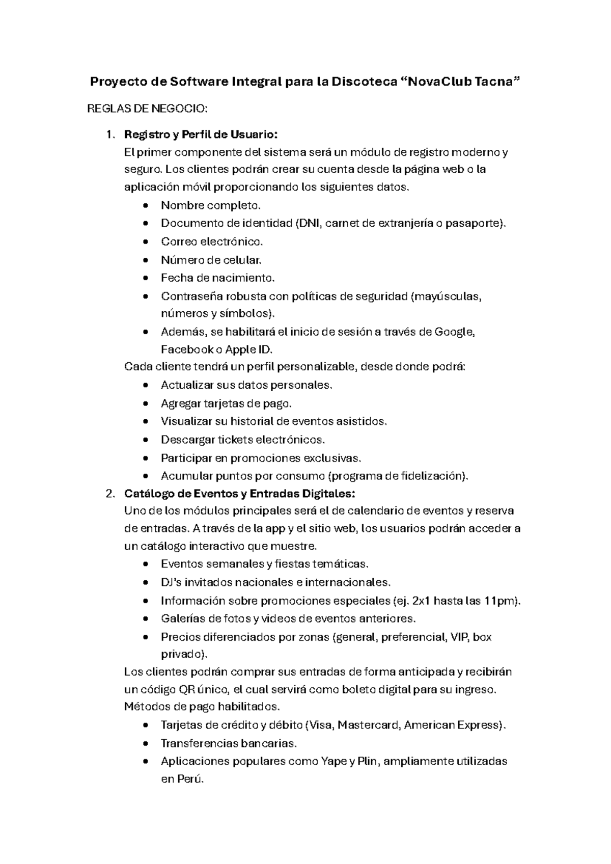 Examen Final - TIC: Proyecto de Software para Discoteca - Studocu
