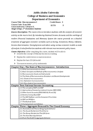 Mid exam - Mid exam - Addis Ababa University Department of Economics ...