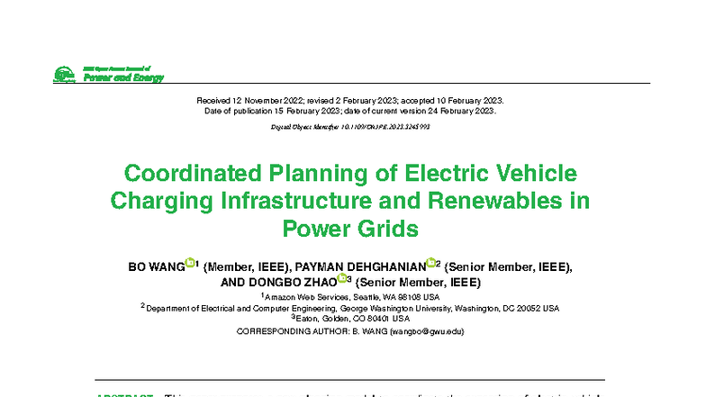 Coordinated Planning of EVCI and Renewables in Power Grids: A ...